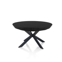 Tavolo rotondo allungabile gambe nere piano grigio, 130 cm Braxton ...