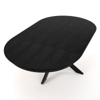 Tavolo rotondo allungabile gambe nere piano grigio, 130 cm Braxton ...