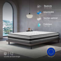 Materasso e coprimaterasso in memory foam 200x200 spessore 30 cm Pack ...