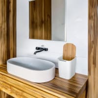 Papelera de pedal rectangular de metal blanco 5 litros 30 cm | Maisons ...