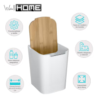 Papelera de pedal rectangular de metal blanco 5 litros 30 cm | Maisons ...