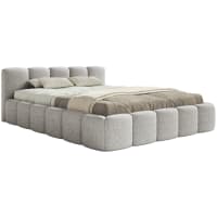 Lit rembourré en velours 120x200 cm, gris clair Pariotto | Maisons du Monde