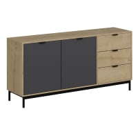 Aparador en mango natural 3 puertas y patas de madera | Maisons du Monde