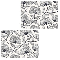Lot de 6 sets de table motifs ginkgo beige et noir 28 x 43 cm Cassia ...