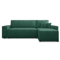 Canapé d'angle convertible réversible 4 places en velours vert Claudio ...
