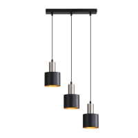 Lámpara colgante Wama de 3 bombillas en metal negro. Light | Maisons du ...