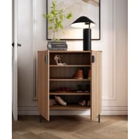 Meuble à chaussures en placard noyer pieds noirs 112x90x27 cm Volda ...