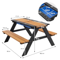Mesa de picnic de madera - Natural - 177 x 154 cm Julie | Maisons du Monde