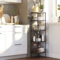 Set de 2 soportes de pared para estante acero negro 50x15x3 cm ...