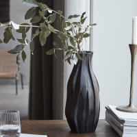 Jarrón florero piedra craquelado marrón topo 25x18 cm | Maisons du Monde