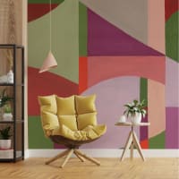 Carta da parati panoramica con forme grafiche colorate, Blu Axelle ...