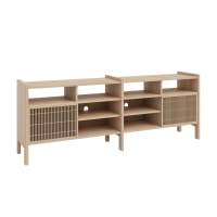 Buffet en pin massif naturel avec 3 portes 180 cm Verni Mundina ...