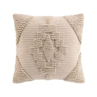 Coussin déhoussable coton tissé naturel 60x60cm | Maisons du Monde