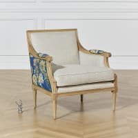Sillón de roble y tela lino Carole | Maisons du Monde