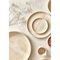 Plateau oval en céramique beige Empreinte | Maisons du Monde