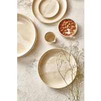Plateau oval en céramique beige Empreinte | Maisons du Monde
