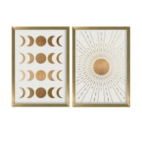 Tableau graphique design noir et or – cadre doré (lot de 2) | Maisons ...