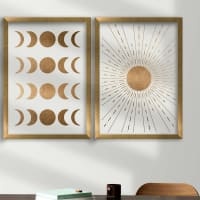 Tableau graphique design noir et or – cadre doré (lot de 2) | Maisons ...