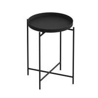 Bout de canapé avec plateau rond en Métal H57 cm - COLE - Noir Cole ...