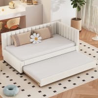 Letto estraibile effetto legno grigio con presa USB e contenitore ...
