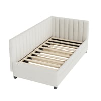 Letto estraibile effetto legno grigio con presa USB e contenitore ...