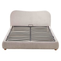 Lit coffre 160x200 cm en velours côtelébeige Juliette | Maisons du Monde