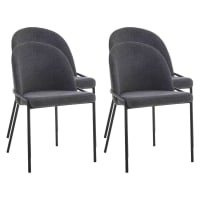 Lot de 2 chaises en acier et tissu gris anthracite Ava | Maisons du Monde