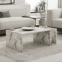 Mesa de centro de mármol imitado de dos niveles 110x60x45cm | Maisons ...