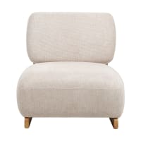 Sill¢n de dise¤o de tela beige Agathe | Maisons du Monde