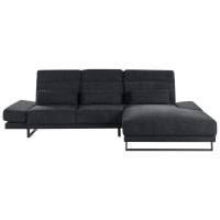 Sofá esquinero de la izquierda 4 plazas pana xxl negro Bliss | Maisons ...