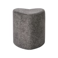 Puff redondo con almacenaje de 9,4 L de color gris Minota | Maisons du ...