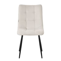Silla de comedor de tela beige 44x92 cm Leia | Maisons du Monde