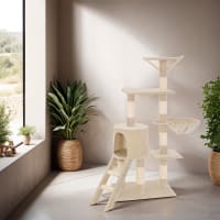 Arbre à chat multifonction, corde sisal, beige, 105x60x141cm Marcel ...