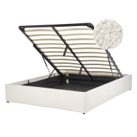 Letto contenitore Bouclé Bianco sporco 140 x 200 cm Vaucluse | Maisons ...