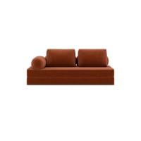 Canapé droit convertible 3 places en tissu texturé terracotta Bowie ...