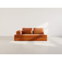 Canapé droit convertible 3 places en tissu texturé terracotta Bowie ...