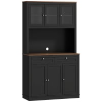 Cuisine avec armoire haute AP anthracite Noir brillant 350x81,6cm ...