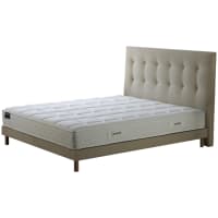 Ensemble matelas ressort 5 zones sommier tete de lit beige 140x190 ...