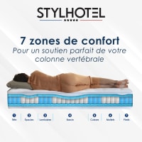 Ensemble matelas ressort 5 zones sommier tete de lit beige 140x190 ...