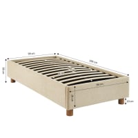 Lit simple en tissu tourterelle 90x190 cm Addison | Maisons du Monde