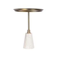 Table d'appoint carrée en résine beige et acier doré Grazia | Maisons ...
