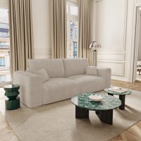 Canapé convertible express 3 places en tissu toucher doux terracotta ...