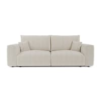 Canapé convertible express 3 places en tissu toucher doux terracotta ...
