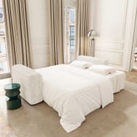 Divano letto a apertura rapida 4 posti bouclette taupe Icon | Maisons ...