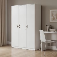 Armario 3 puertas aglomerado rosa 207x150x58cm Iris | Maisons du Monde