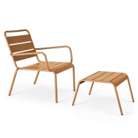 Repose-pieds déhoussable en velours côtelé 50x30 cm rose | Maisons du Monde