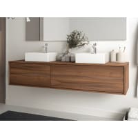 Mueble de baño de madera teca maciza de 145 cm Milan | Maisons du Monde