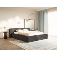 Lit coffre 180 x 200 cm en tissu chenille - gris galet Setana | Maisons ...