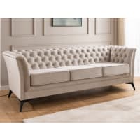 Canapé 3 places en tissu 3D beige clair Diana | Maisons du Monde