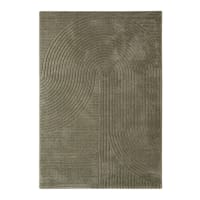 Tapis à relief vert olive design 140x200 cm Bolen | Maisons du Monde